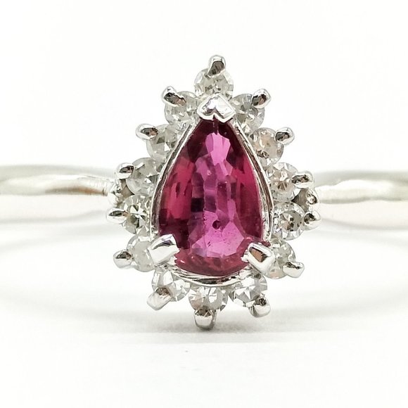 Jewelry | Tear Drop Ruby 28011ct Platinum Pt900 Ring | Poshmark